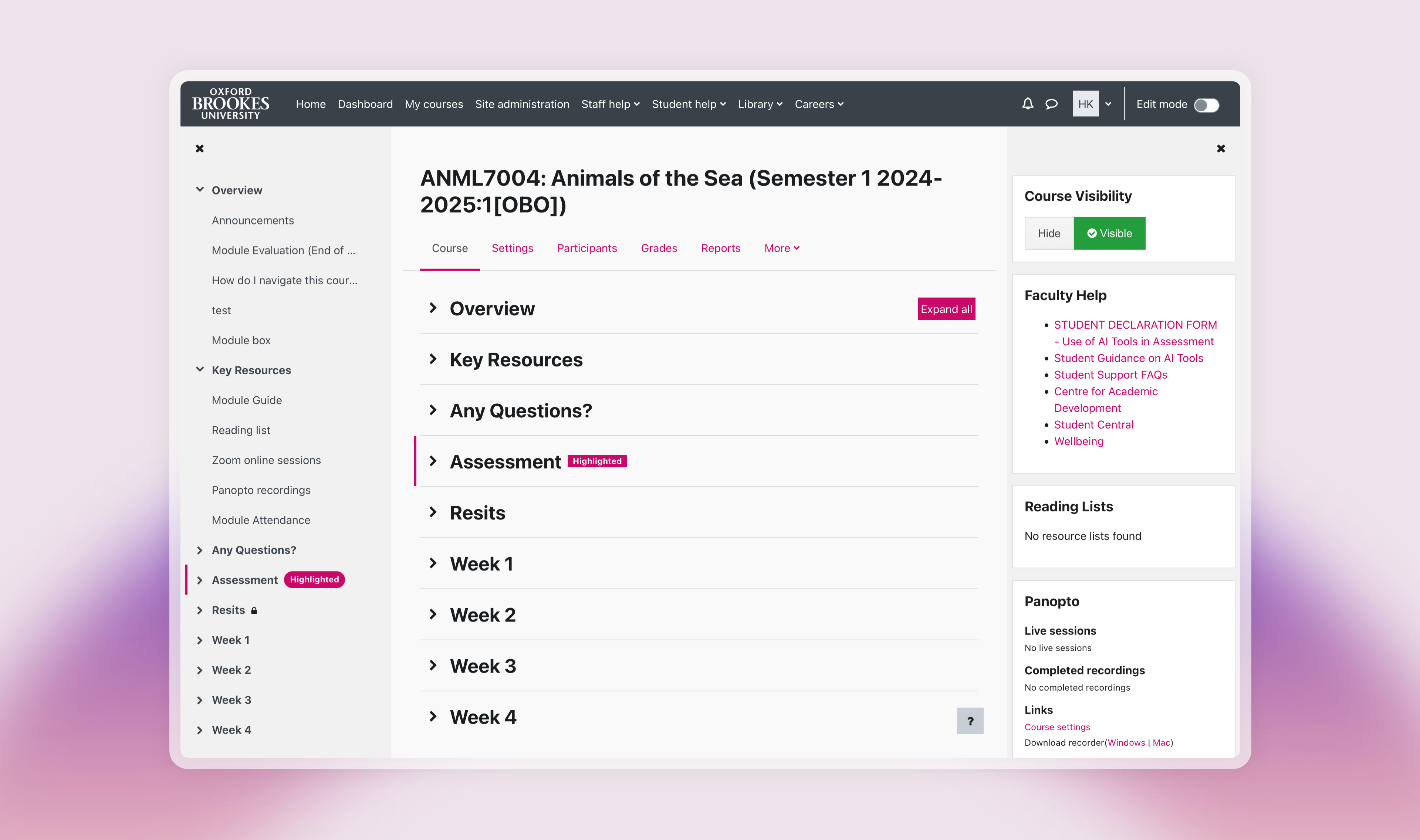 How do I roll over my Moodle course? – Digital Education Support at Brookes
