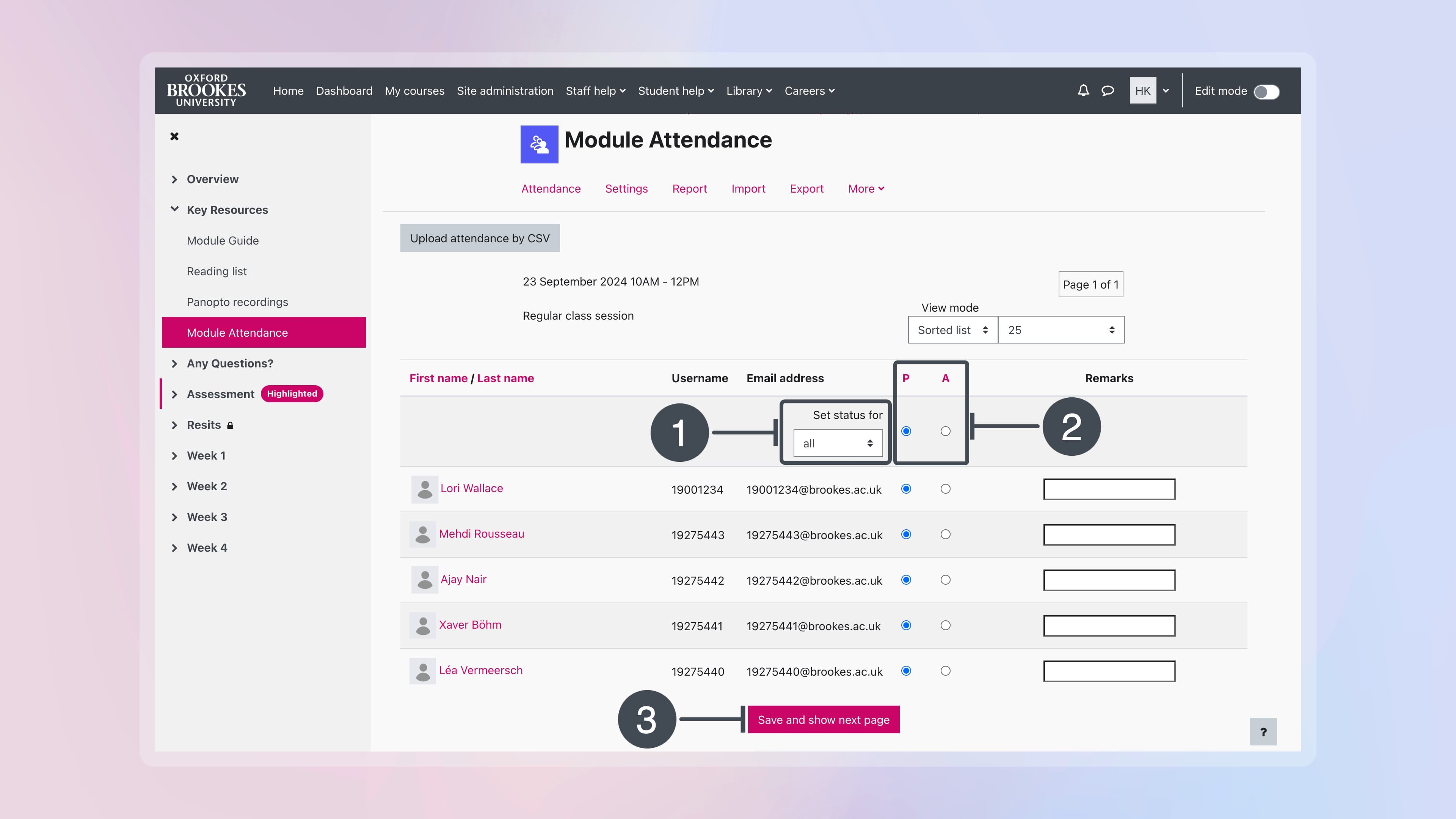 How do I record and update attendance on behalf of students in Moodle? – Digital Education ...