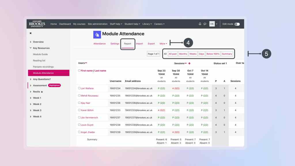 How do I view attendance records in Moodle? – Digital Education Support ...