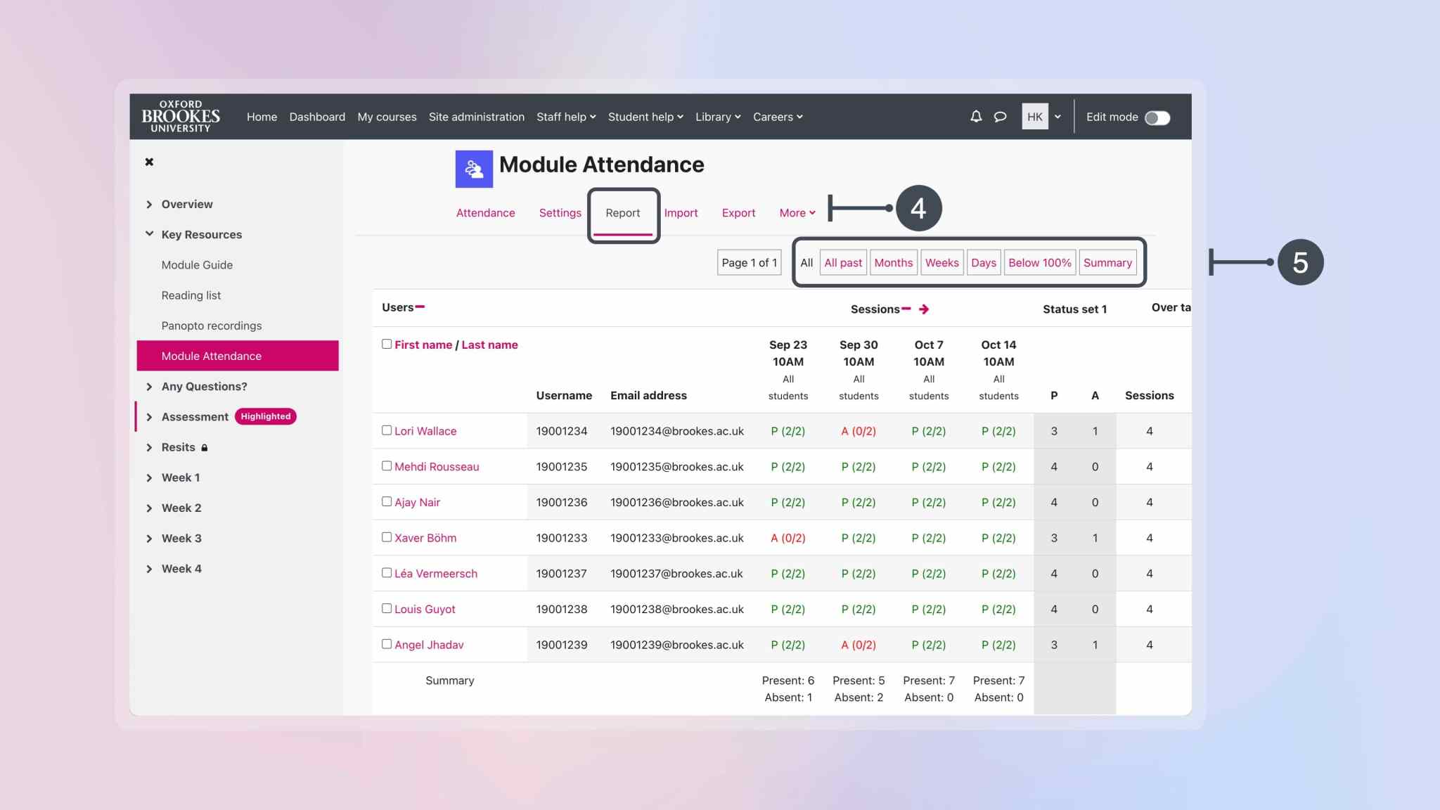 How do I view attendance records in Moodle? – Digital Education Support ...